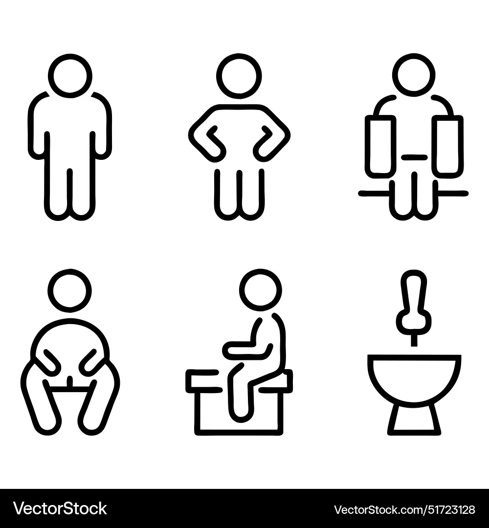 Frequent urination concept editable stroke Vector Image