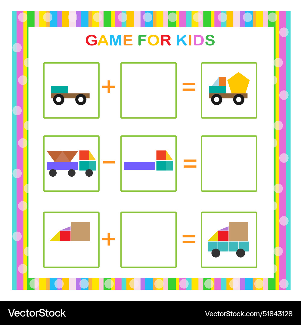 Game for kids find and draw the missing parts Vector Image