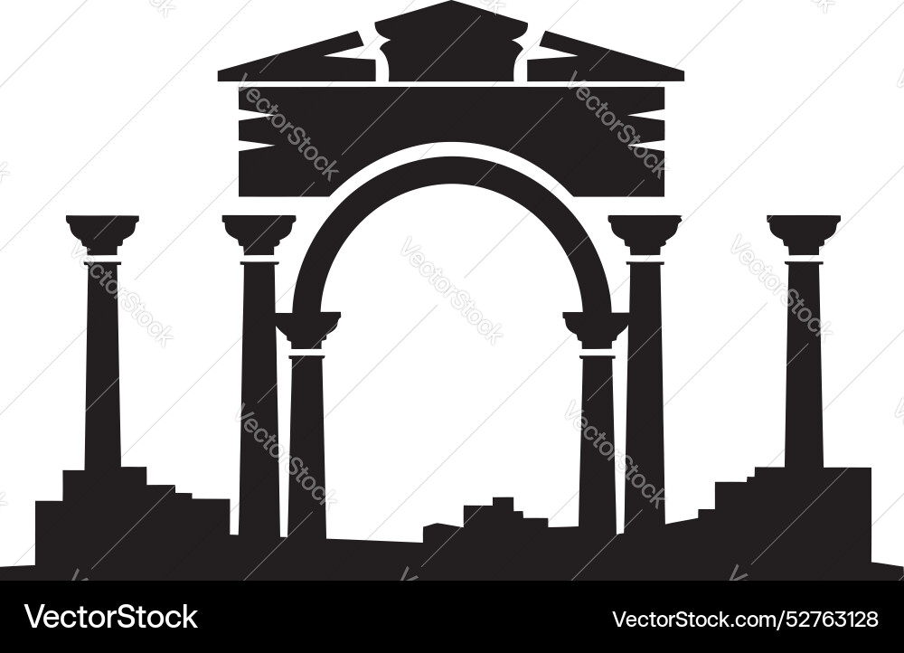 Greek architectural symbols in eternal Royalty Free Vector