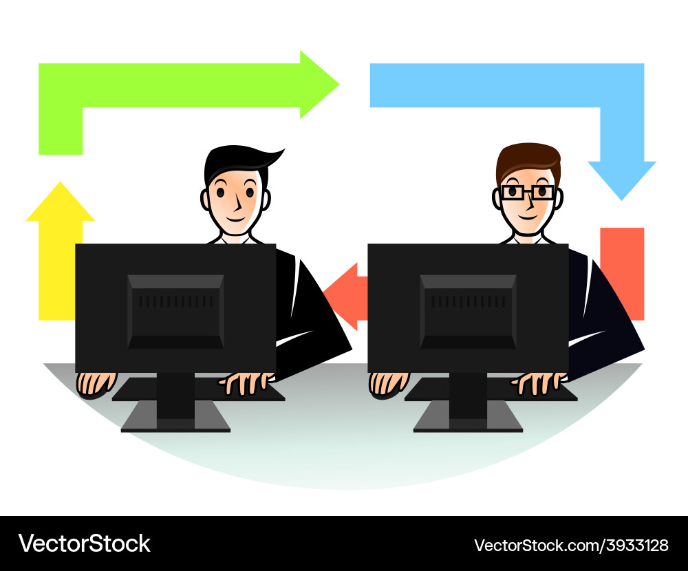It professionals teamwork Royalty Free Vector Image