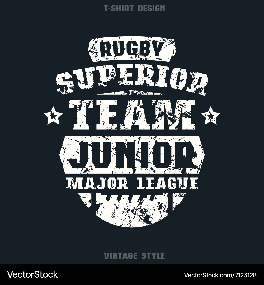 Rugby junior team emblem Royalty Free Vector Image