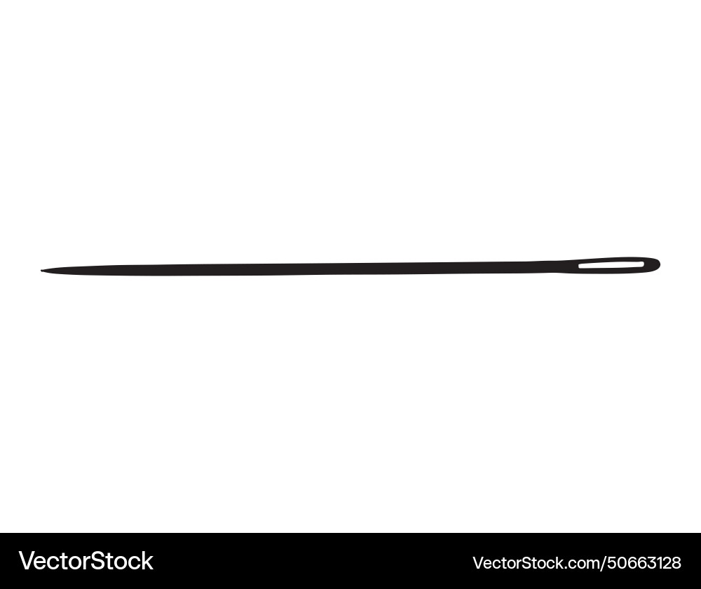 Sewing needle silhouette art Royalty Free Vector Image