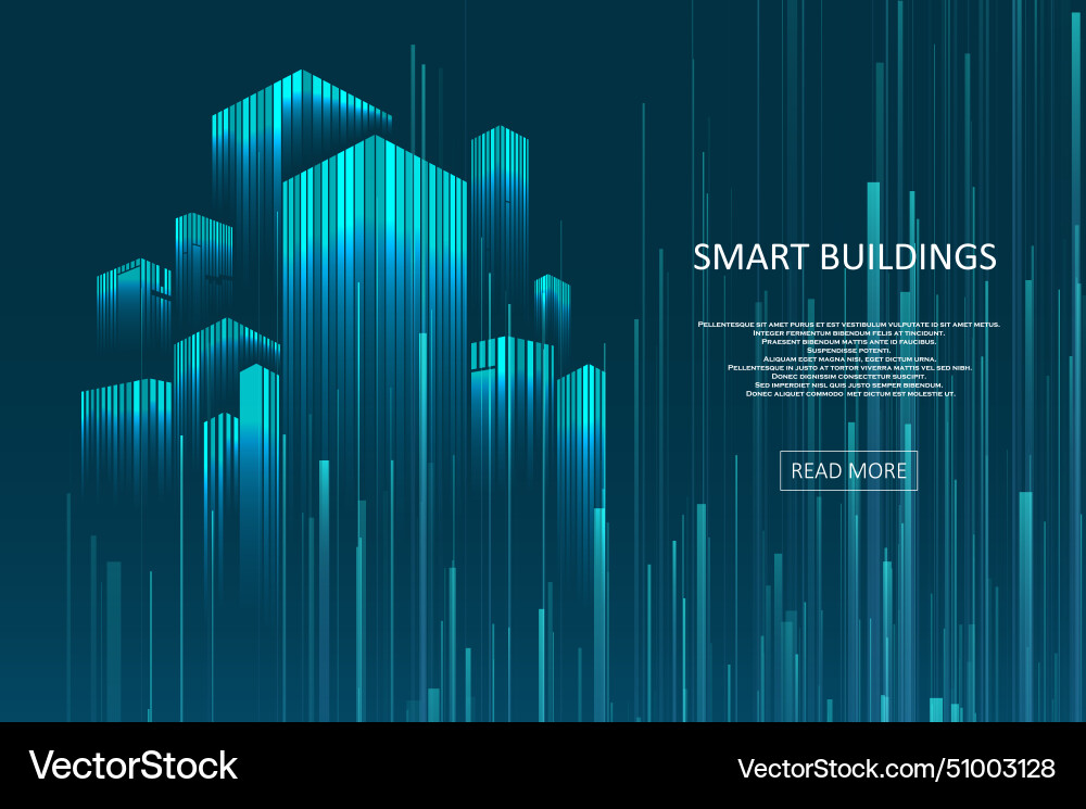 Smart building concept design for city Royalty Free Vector