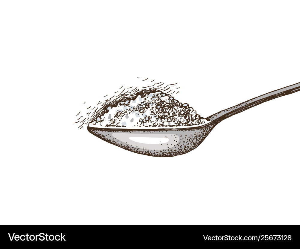 Spoon with sugar Royalty Free Vector Image - VectorStock