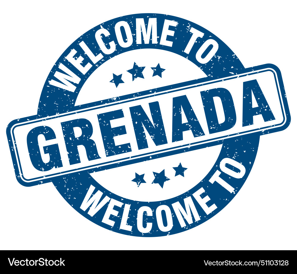 Welcome to grenada stamp round sign Royalty Free Vector