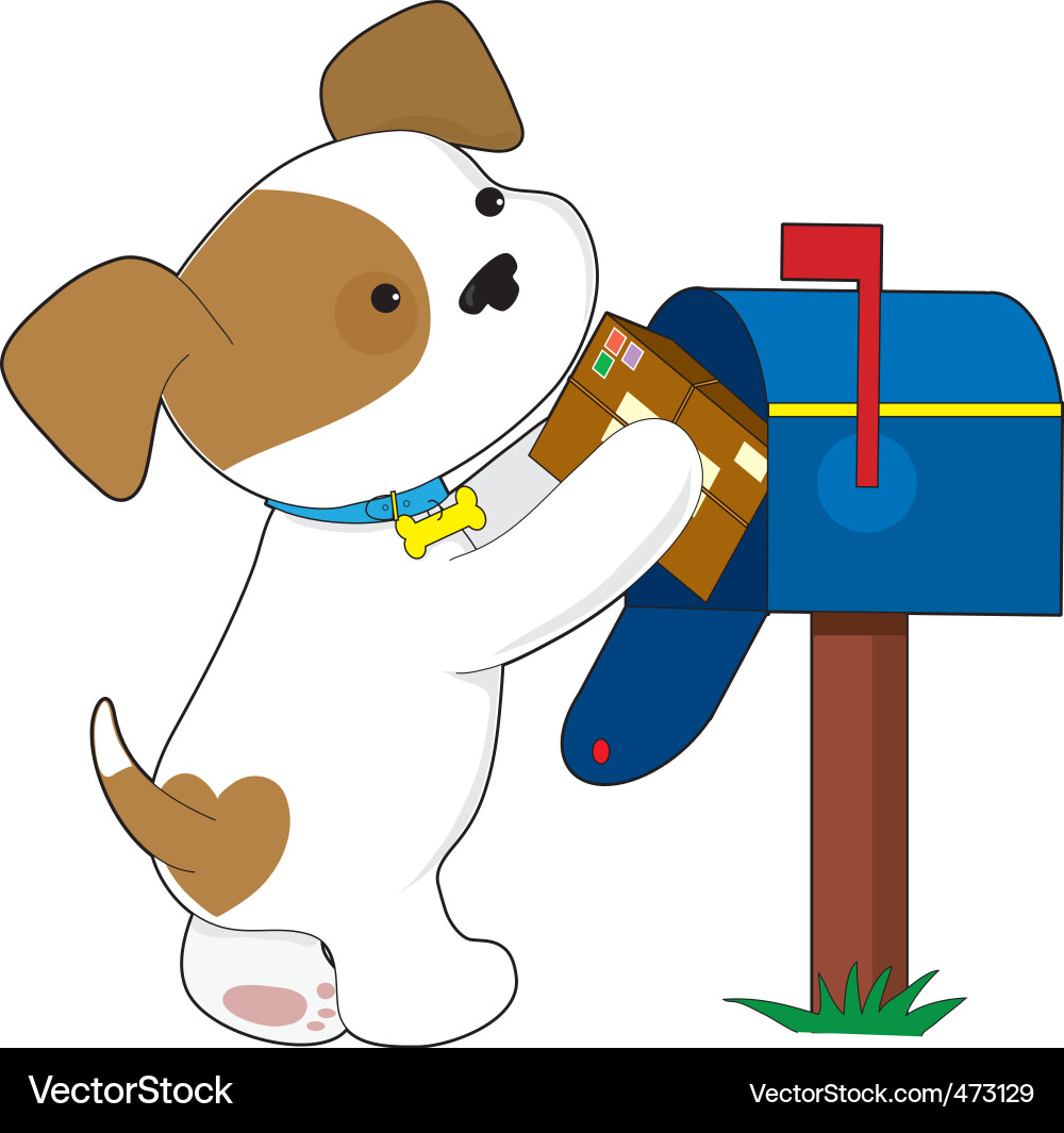 Cute puppy mail Royalty Free Vector Image - VectorStock