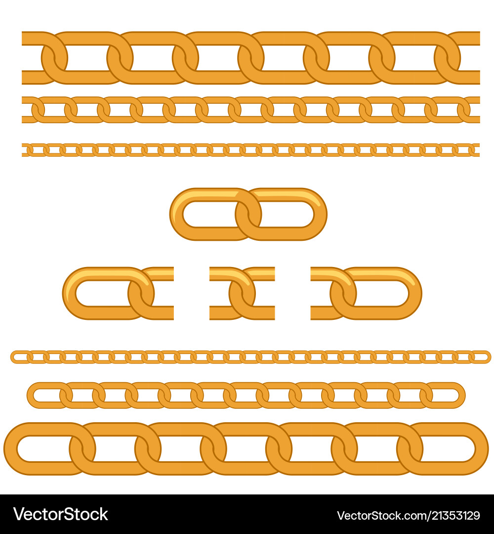 Golden seamless chain Royalty Free Vector Image