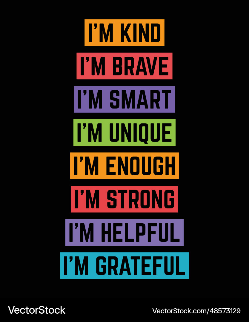 Im kind brave smart helpful grate Royalty Free Vector Image