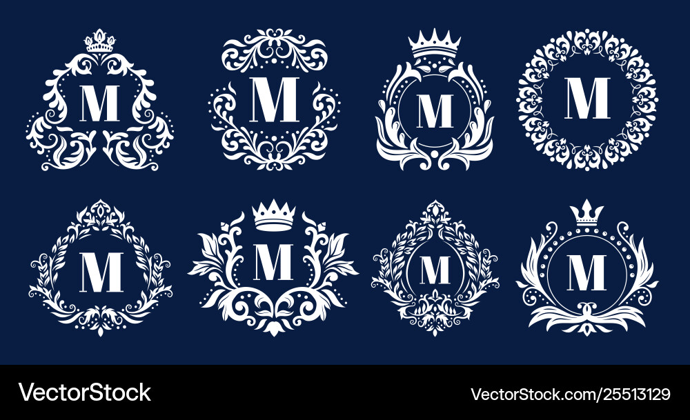 Luxury monogram frame ornamental monograms Vector Image