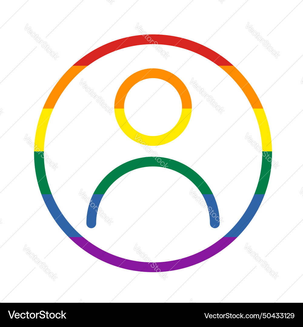 Pride rainbow flag user icon lgbtq avatar profile Vector Image