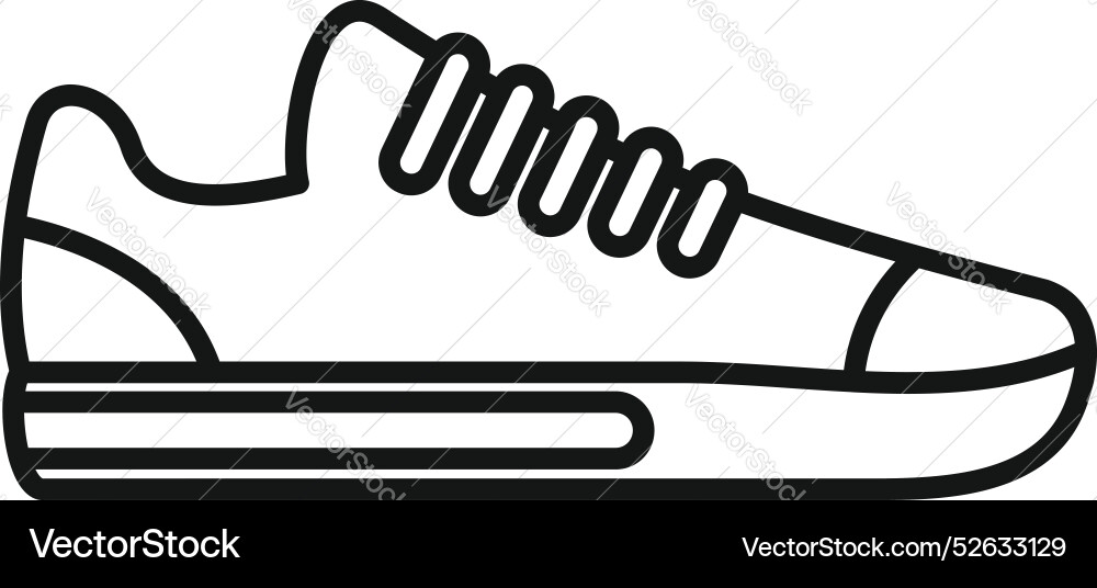 Running shoe with laces simplified outline icon Vector Image
