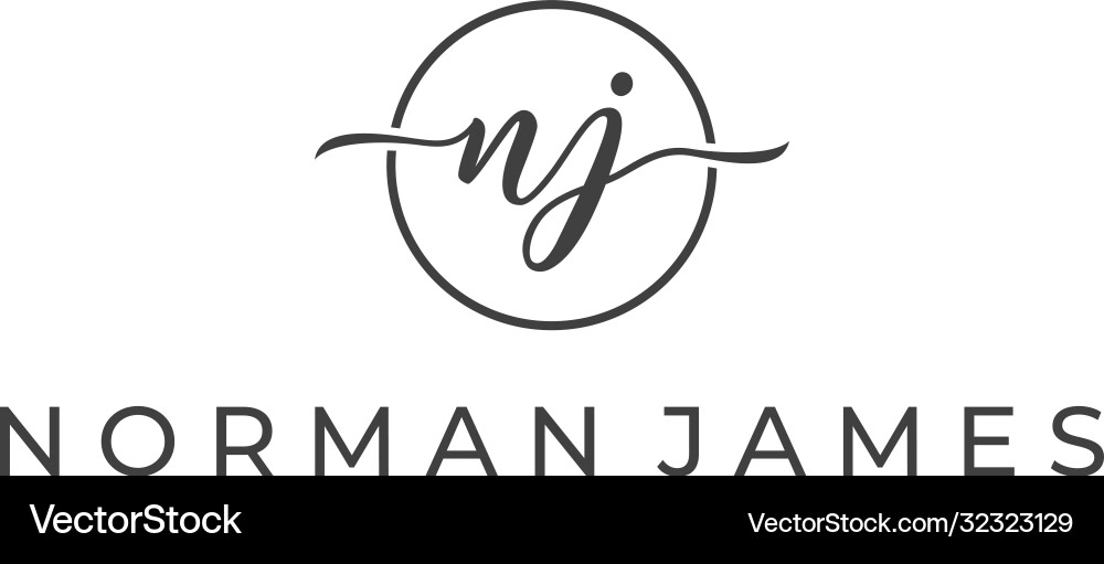 Script nj logo Royalty Free Vector Image - VectorStock
