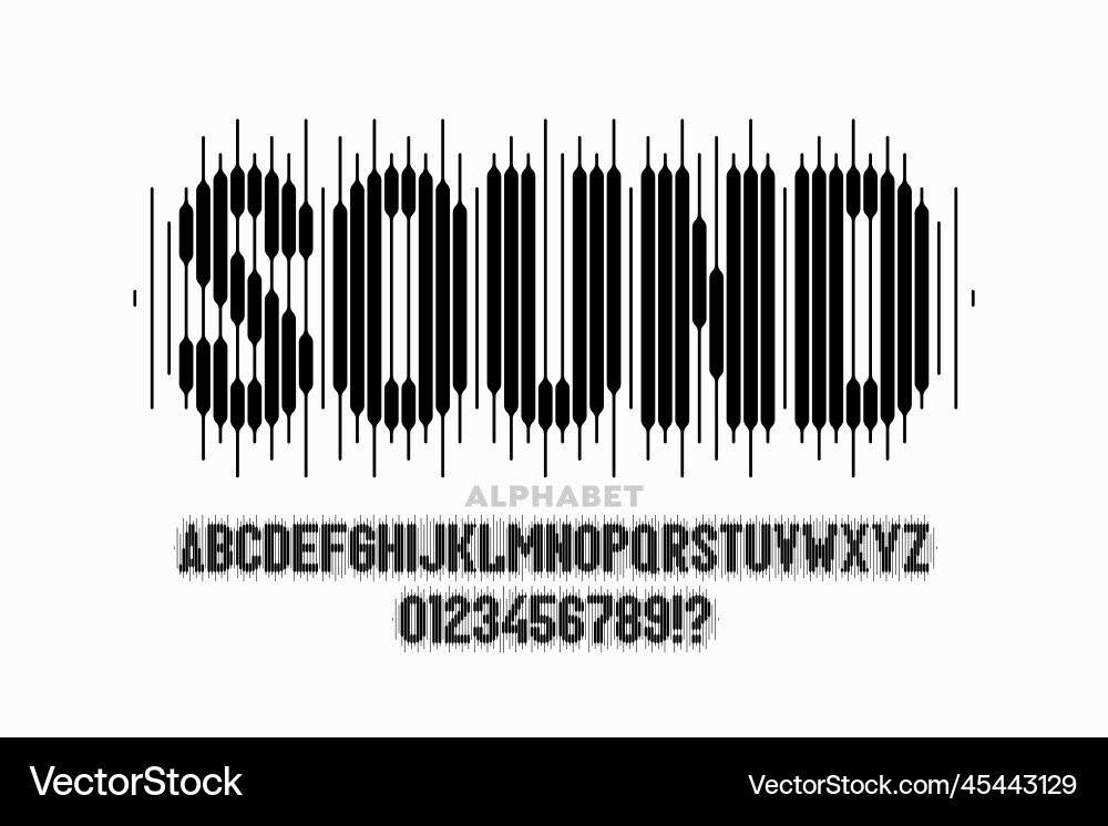 Sound wave style font Royalty Free Vector Image