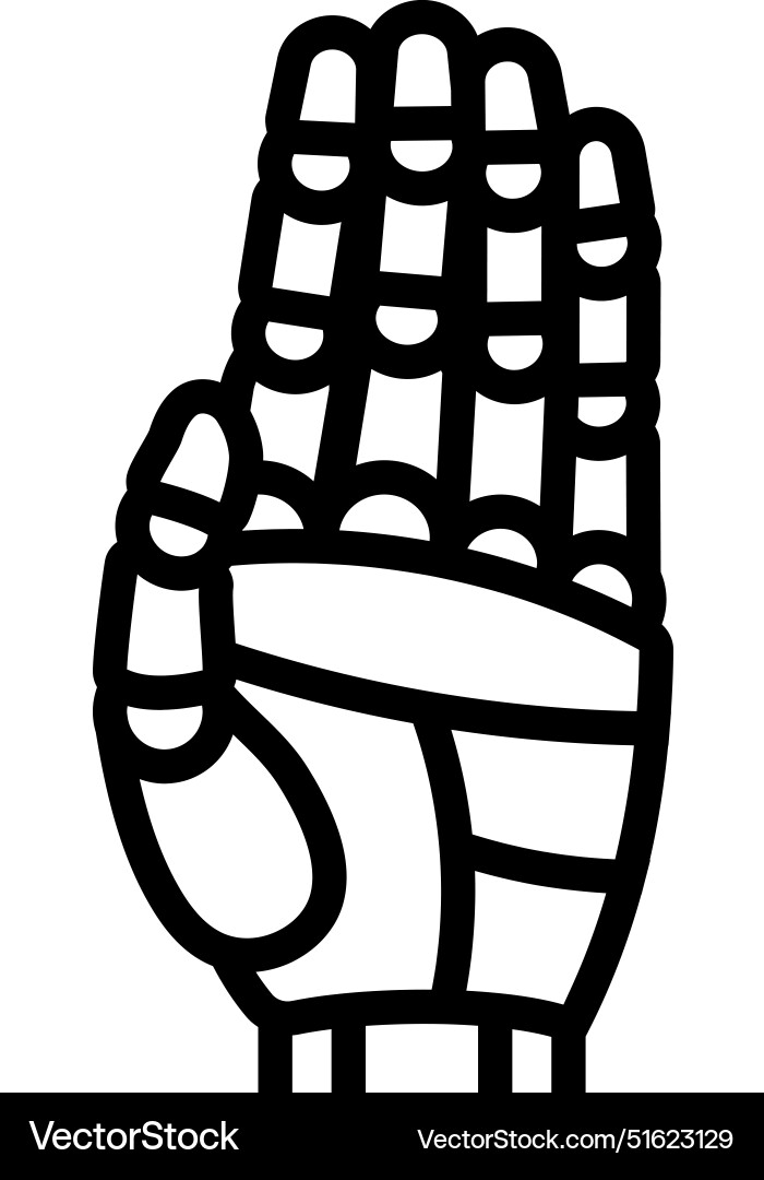 Stop robot hand gesture line icon Royalty Free Vector Image