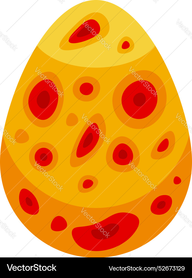 Yellow alien egg with red spots from outer space Vector Image