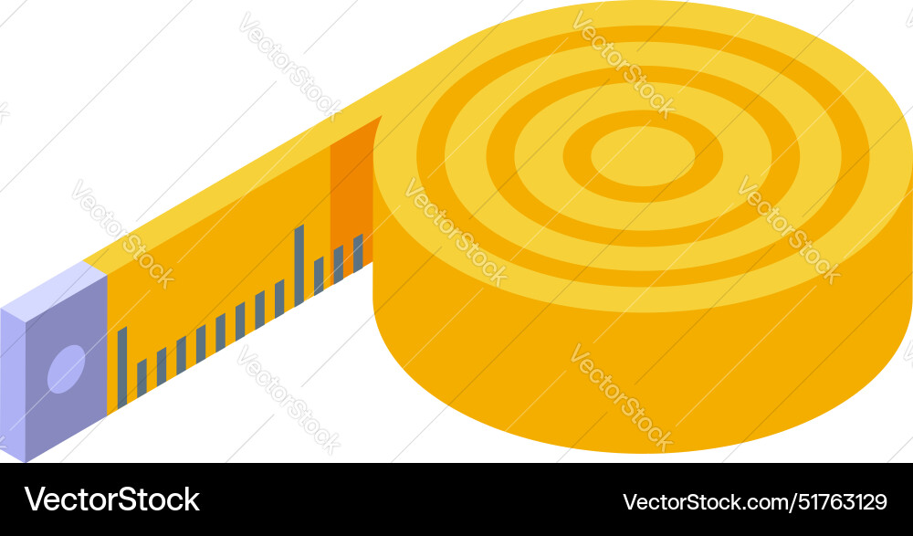 Yellow measuring tape showing centimeters Vector Image