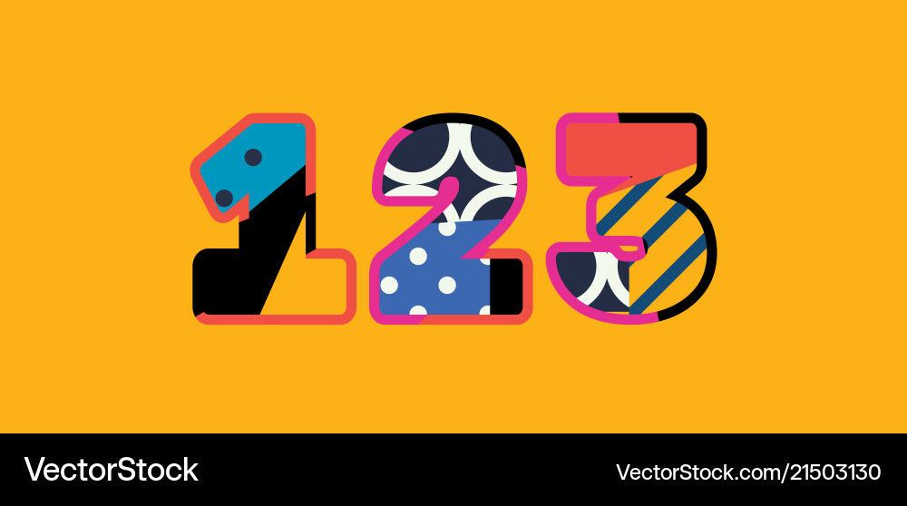 123 Begriffswort Art Lizenzfreies Vektorbild