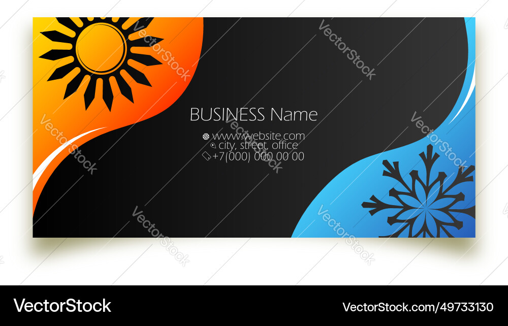 Air Conditioning & Heating Business Card Vector Image