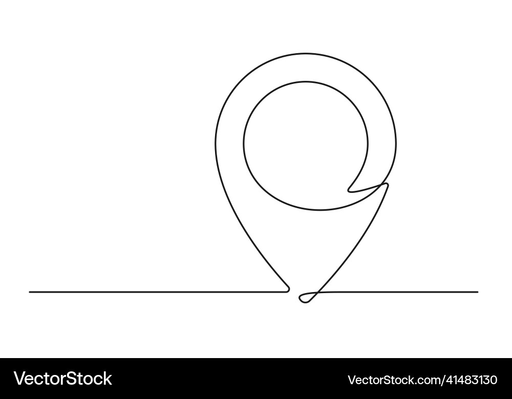 Continuous drawing of one line an map point Vector Image
