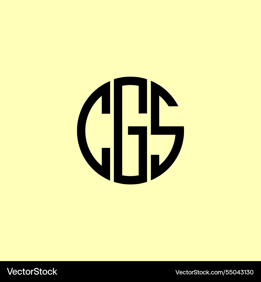 Creative rounded initial letters cgs logo Vector Image