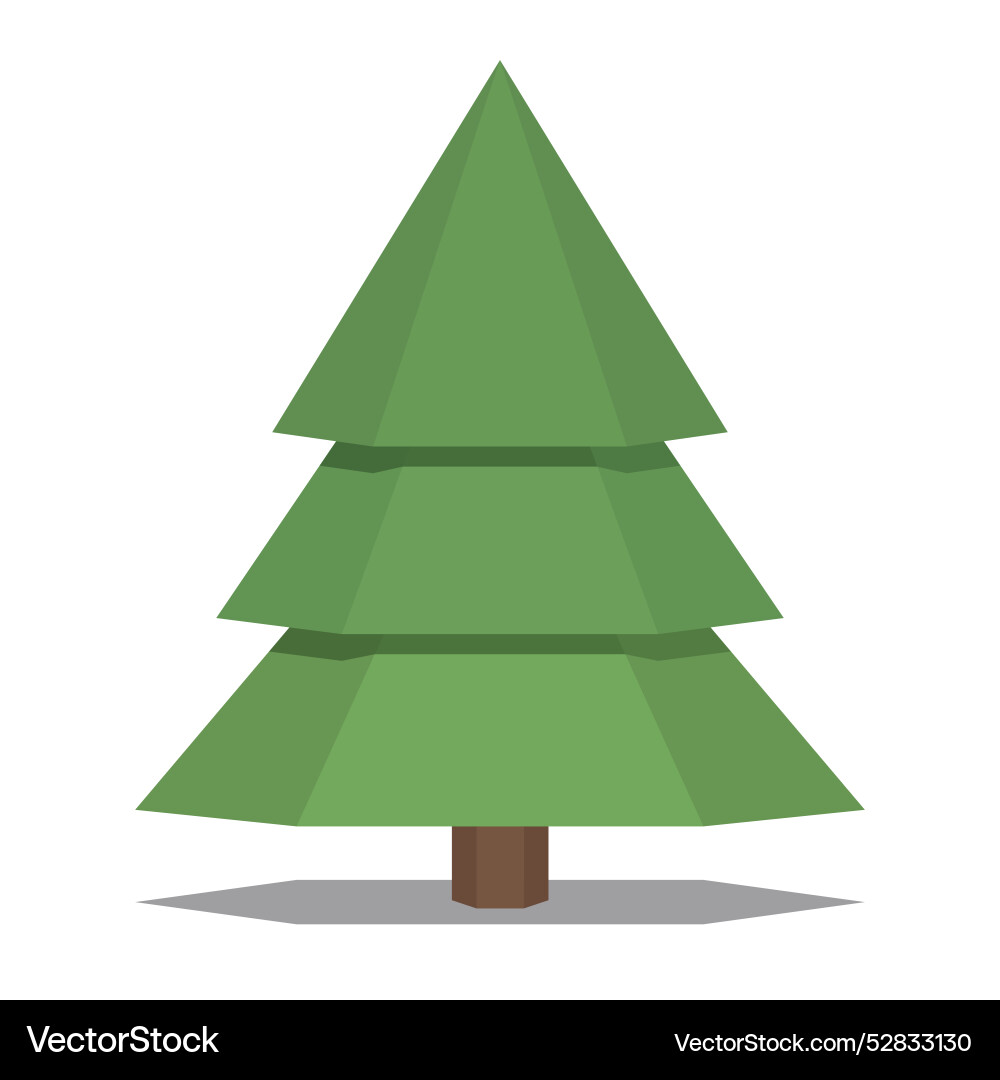 Geometric stylized green pine tree Royalty Free Vector Image