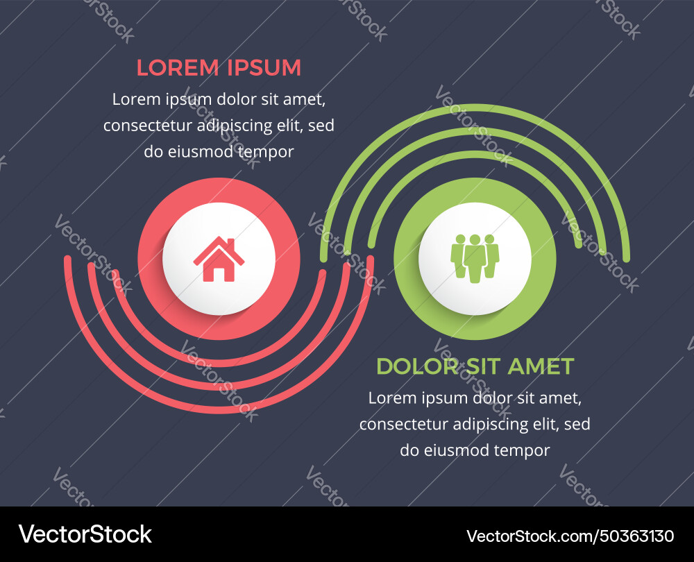 Infographic template with 2 options Royalty Free Vector