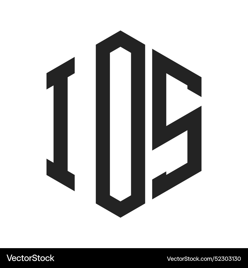 Ios logo design initial letter monogram Royalty Free Vector