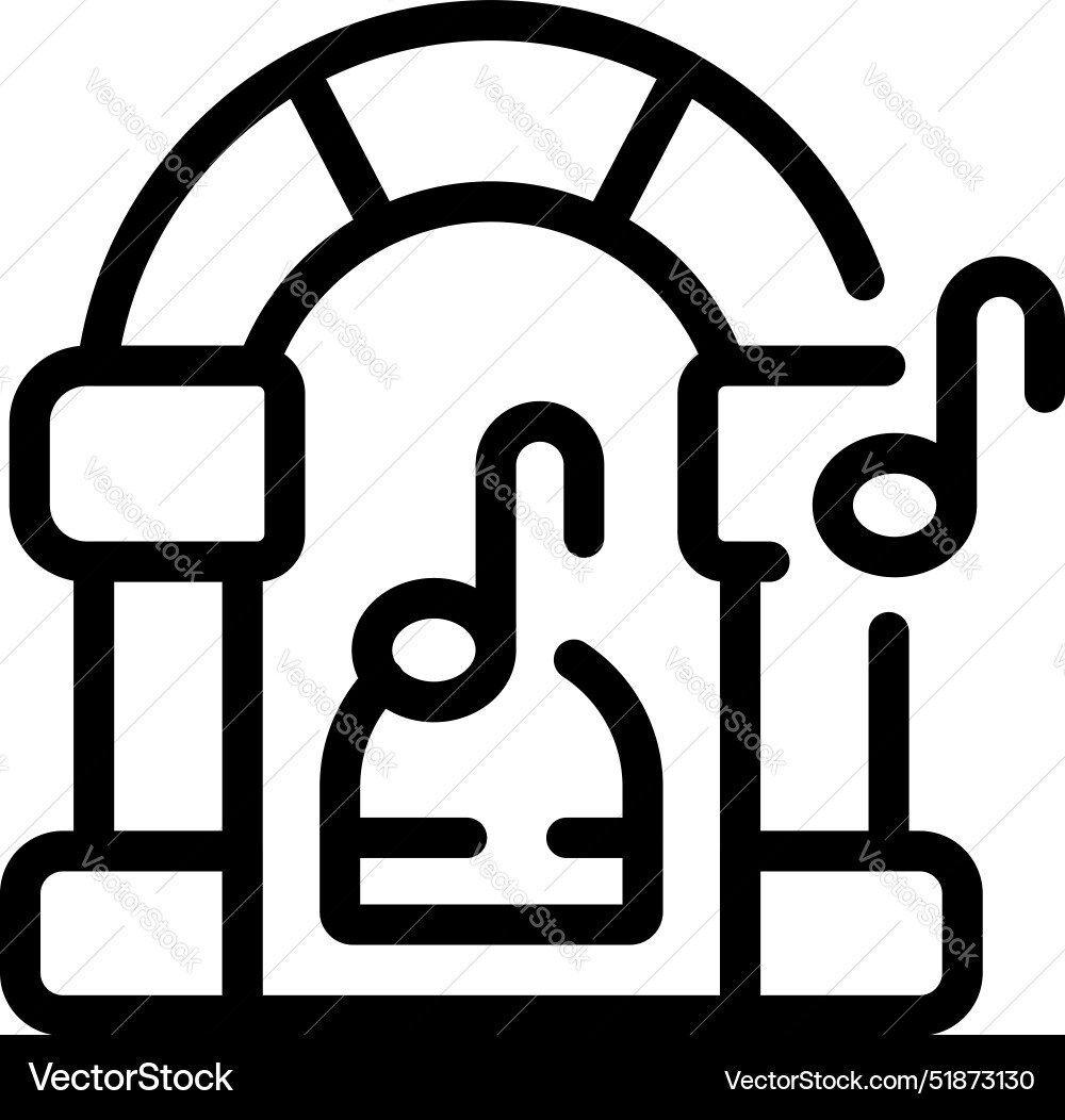 Jukebox playing music with musical notes flowing Vector Image