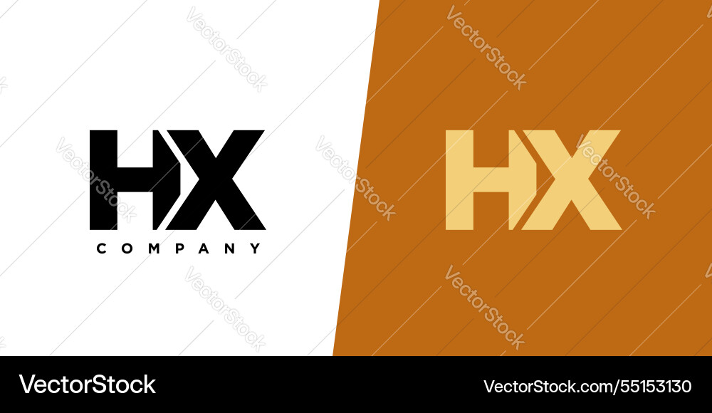 Letter h and x hx logo design template minimal Vector Image