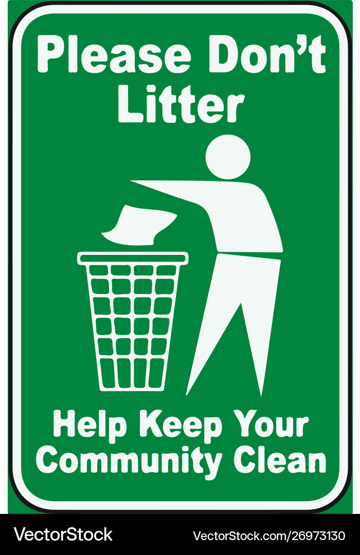 No Littering Sign - Stop Waste Royalty Free Vector Image