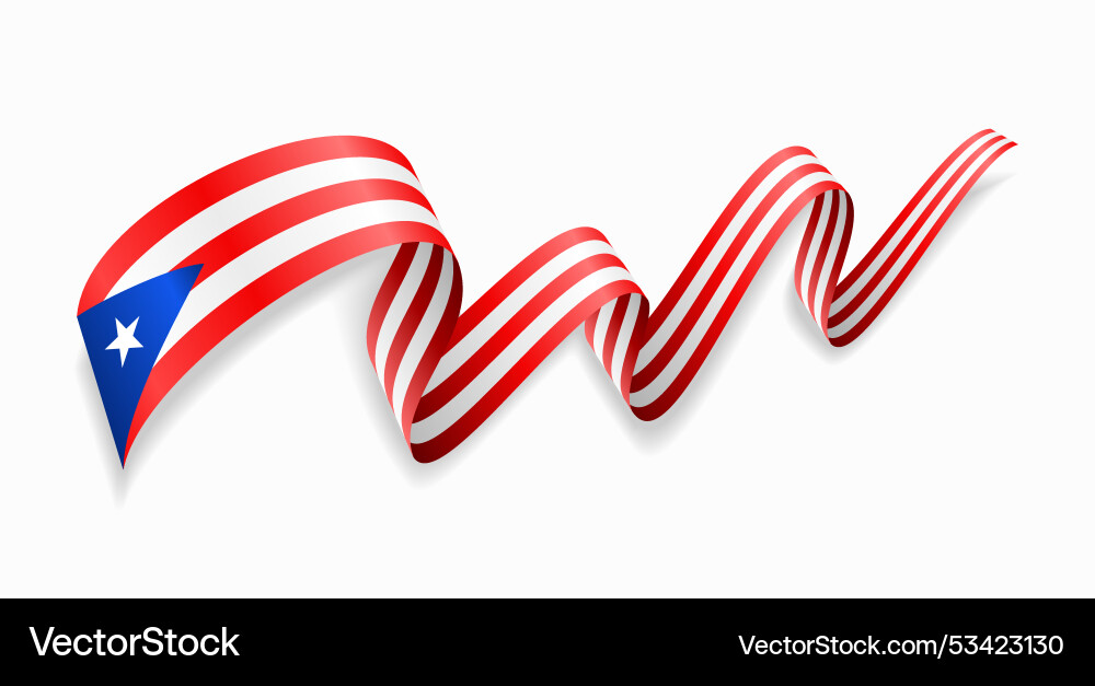 Puerto rican flag wavy abstract background Vector Image