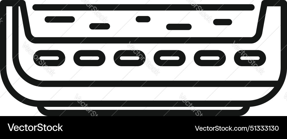 Simple line art of a canoe Royalty Free Vector Image