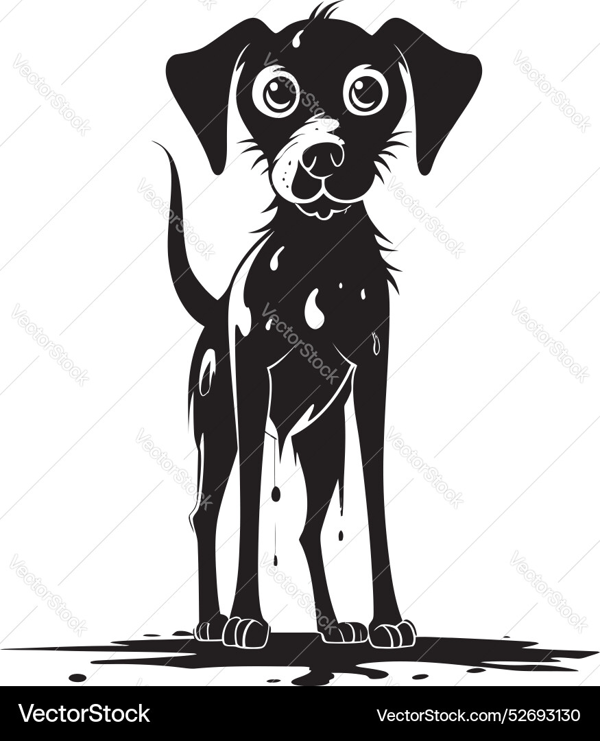 Sinister mutated dog cryptic black freakish Vector Image