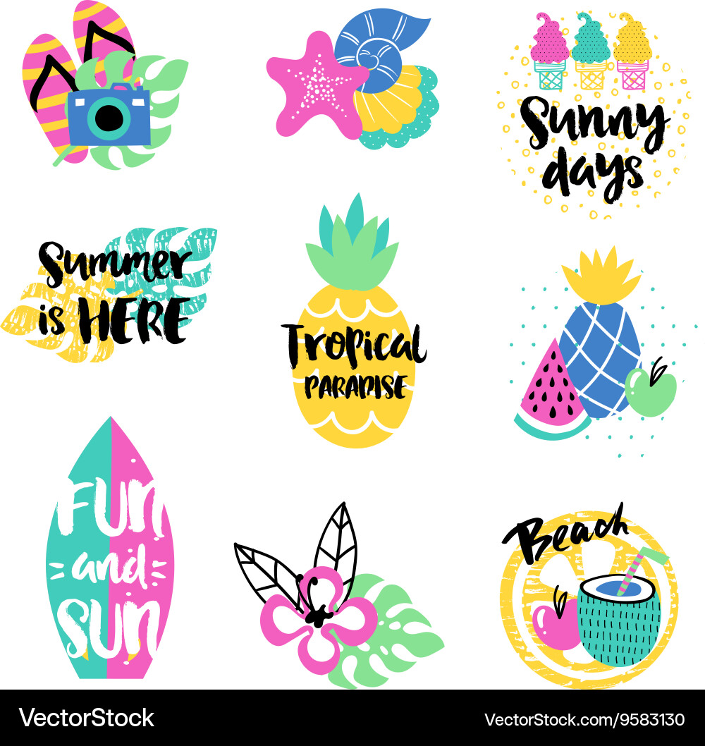 Summer elements collection Royalty Free Vector Image