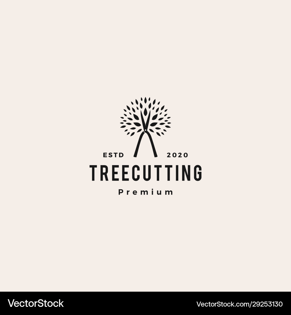 Tree Cutting Logo - Lumberjack Style Royalty Free Vector