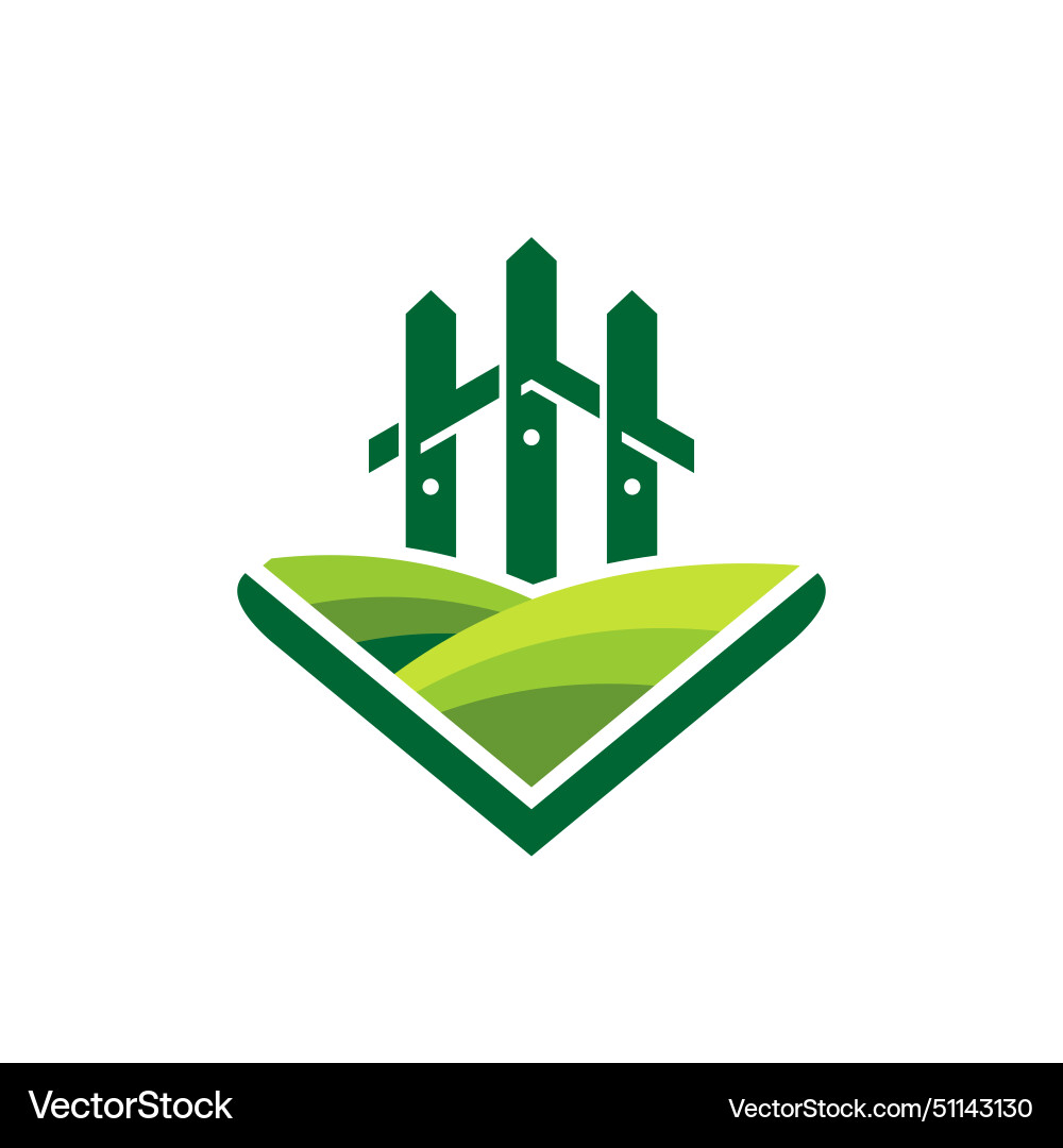 Unique fence logo design Royalty Free Vector Image