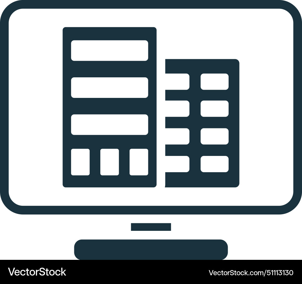 Virtual office icon monochrome simple remote work Vector Image