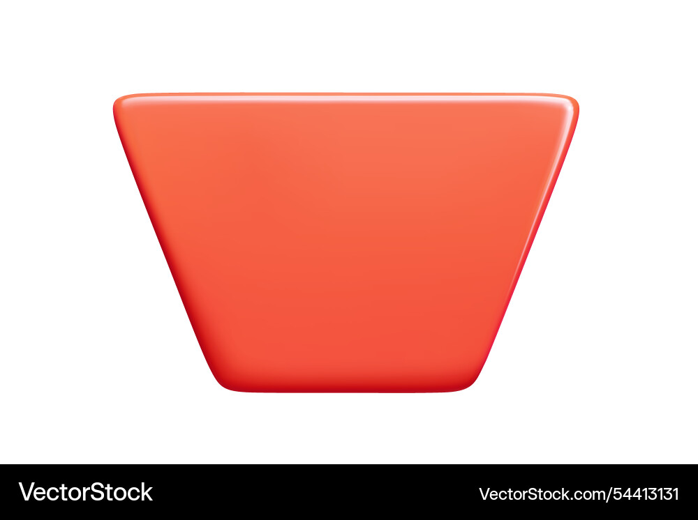 Shiny red trapezoid with polished surface sleek Vector Image
