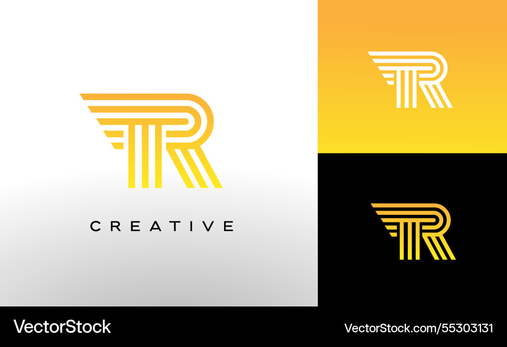 Tr letter logo made of monogram lines creative Vector Image