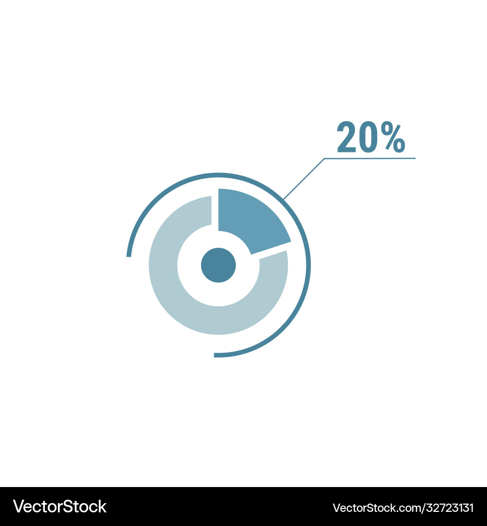 Twenty Percent Chart - Circle Diagram Royalty Free Vector
