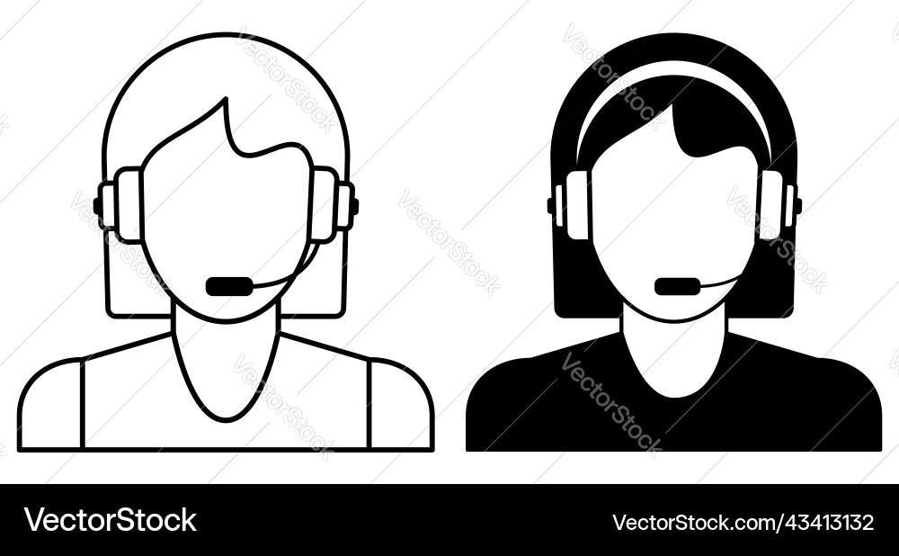 Call Center Support Operator Royalty Free Vector Image