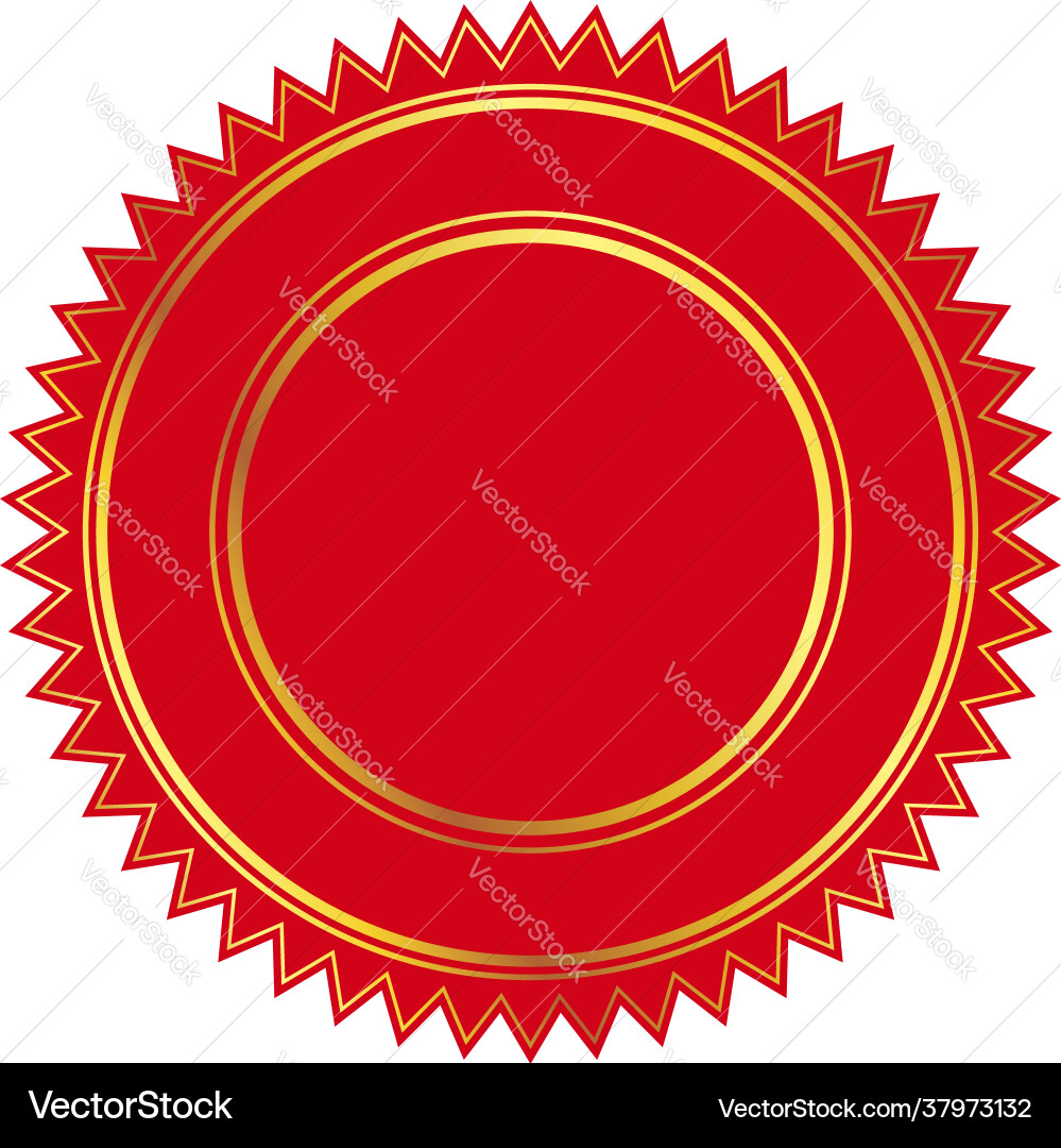 Classic blank red document award certificate seal Vector Image