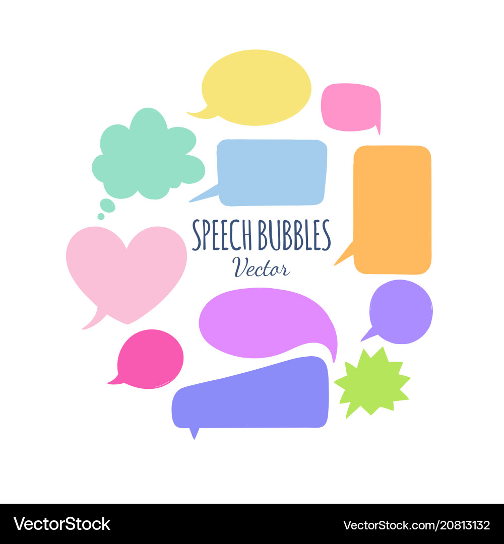 Colorful Speech Bubbles Set Royalty Free Vector Image
