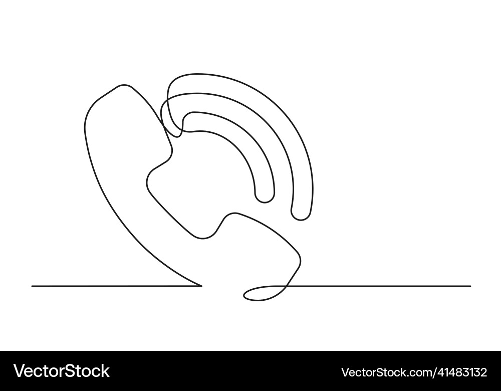 Continuous drawing of one line an phone Royalty Free Vector
