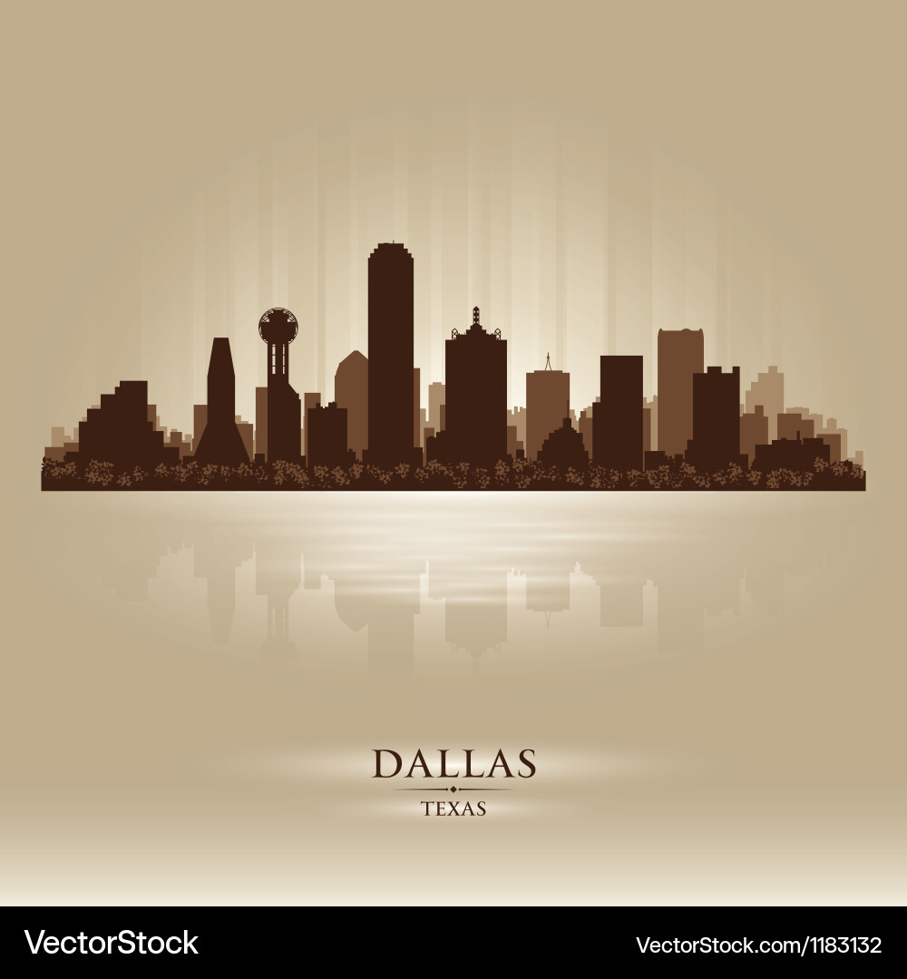 Dallas texas skyline city silhouette Royalty Free Vector