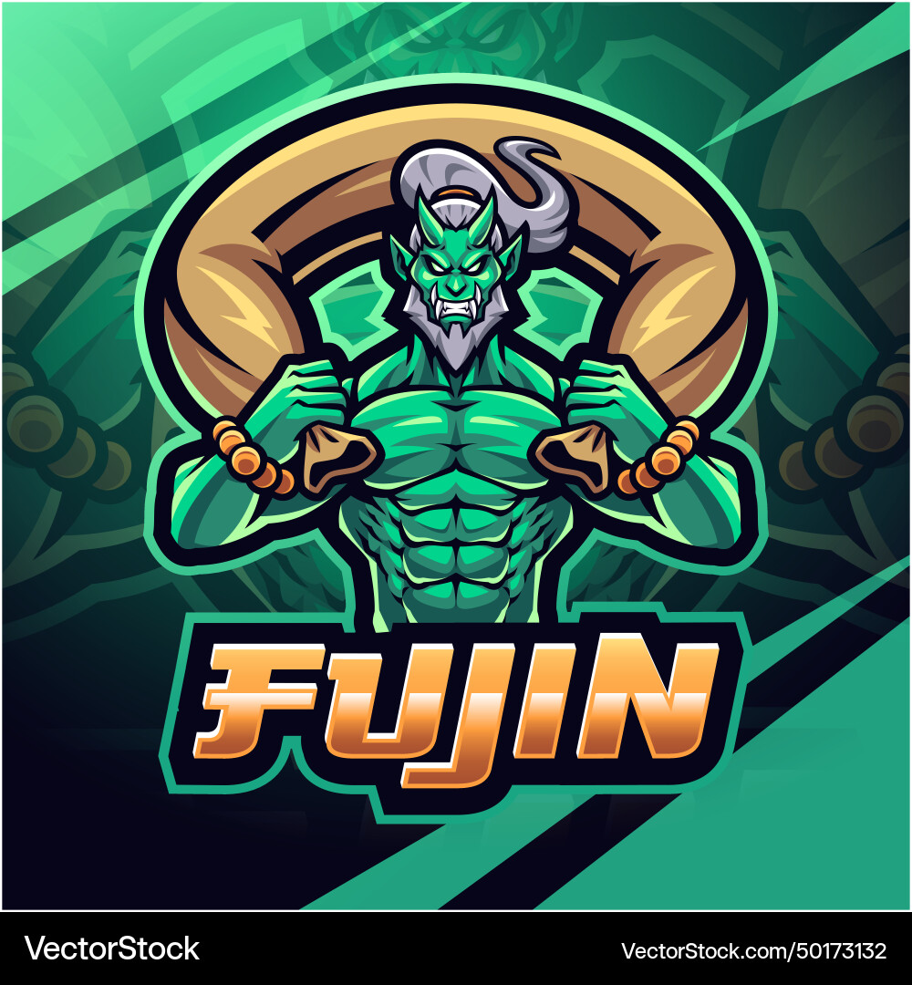 Fujin esport mascot logo design Royalty Free Vector Image