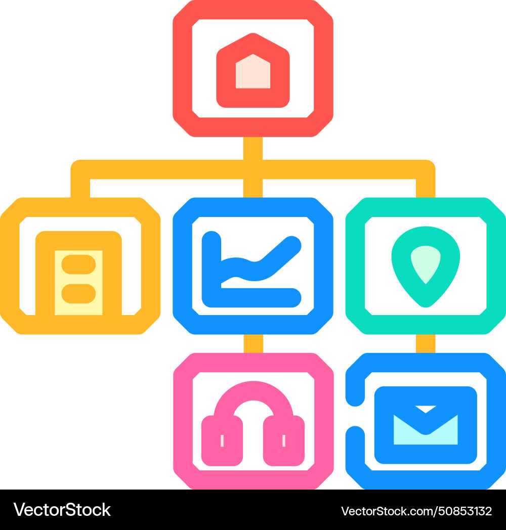Information architecture ux ui design color icon Vector Image Information architecture ux ui design color icon Vector Image