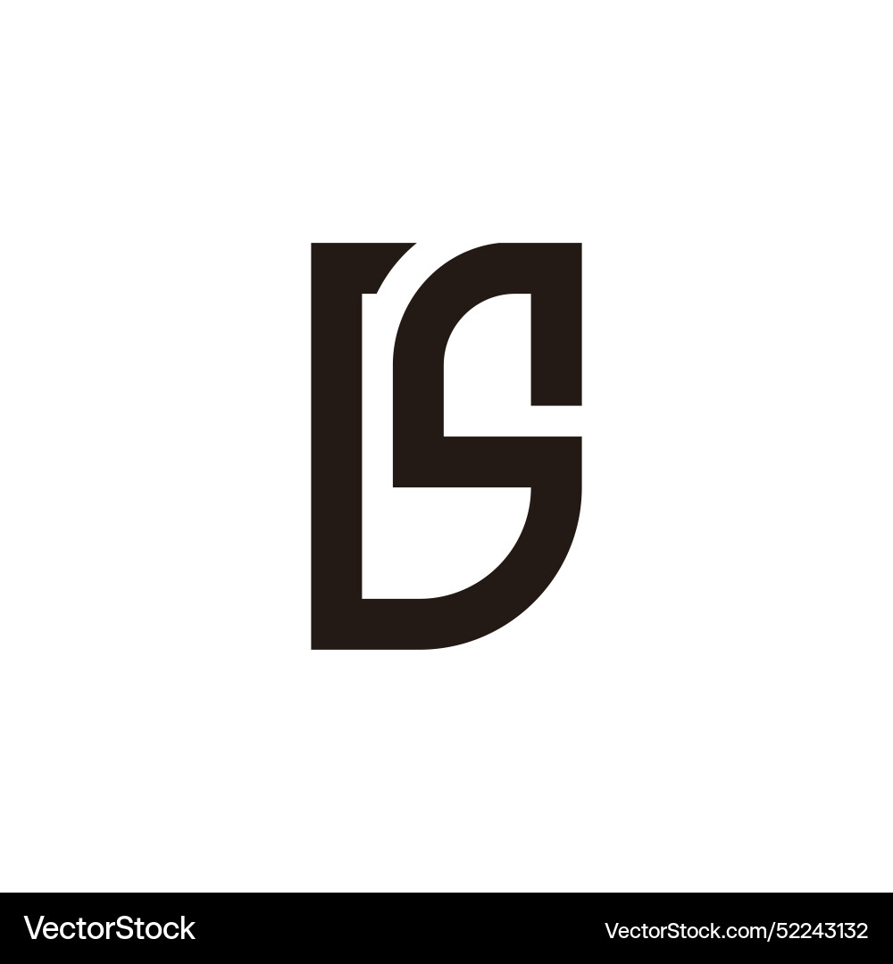 Letter ds abstract linked line logo Royalty Free Vector