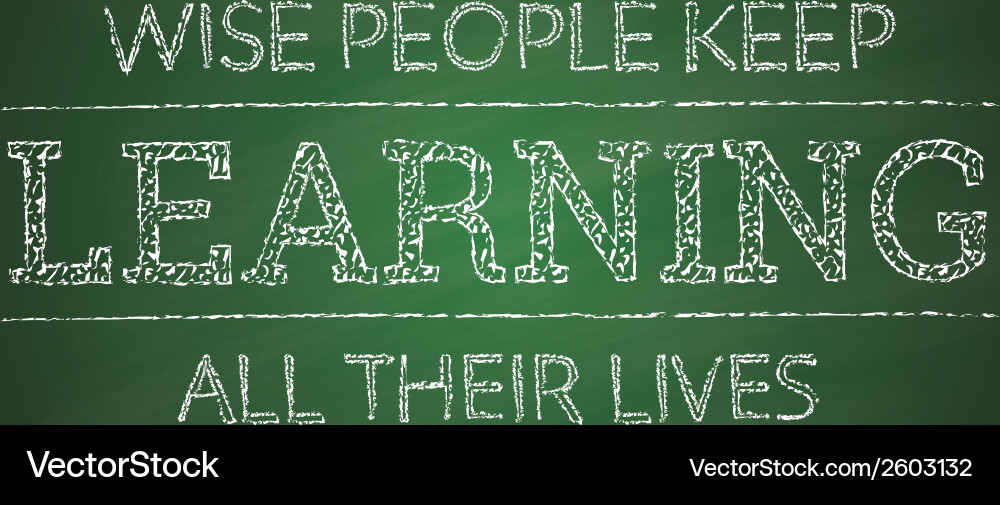 Motivational poster about learning on the green Vector Image