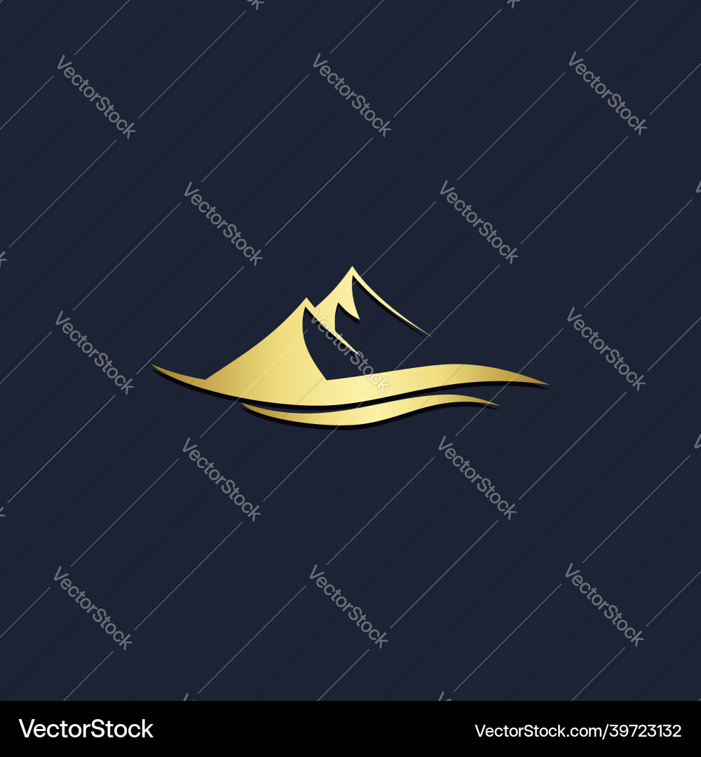 Mountain gold logo Royalty Free Vector Image - VectorStock